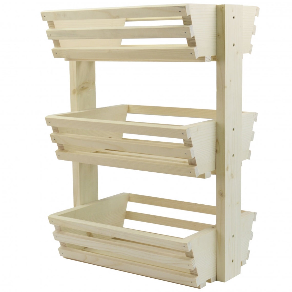 3 Tier Medium Wooden Vegetable Fruit Food Storage Rack Classic - Etsy UK