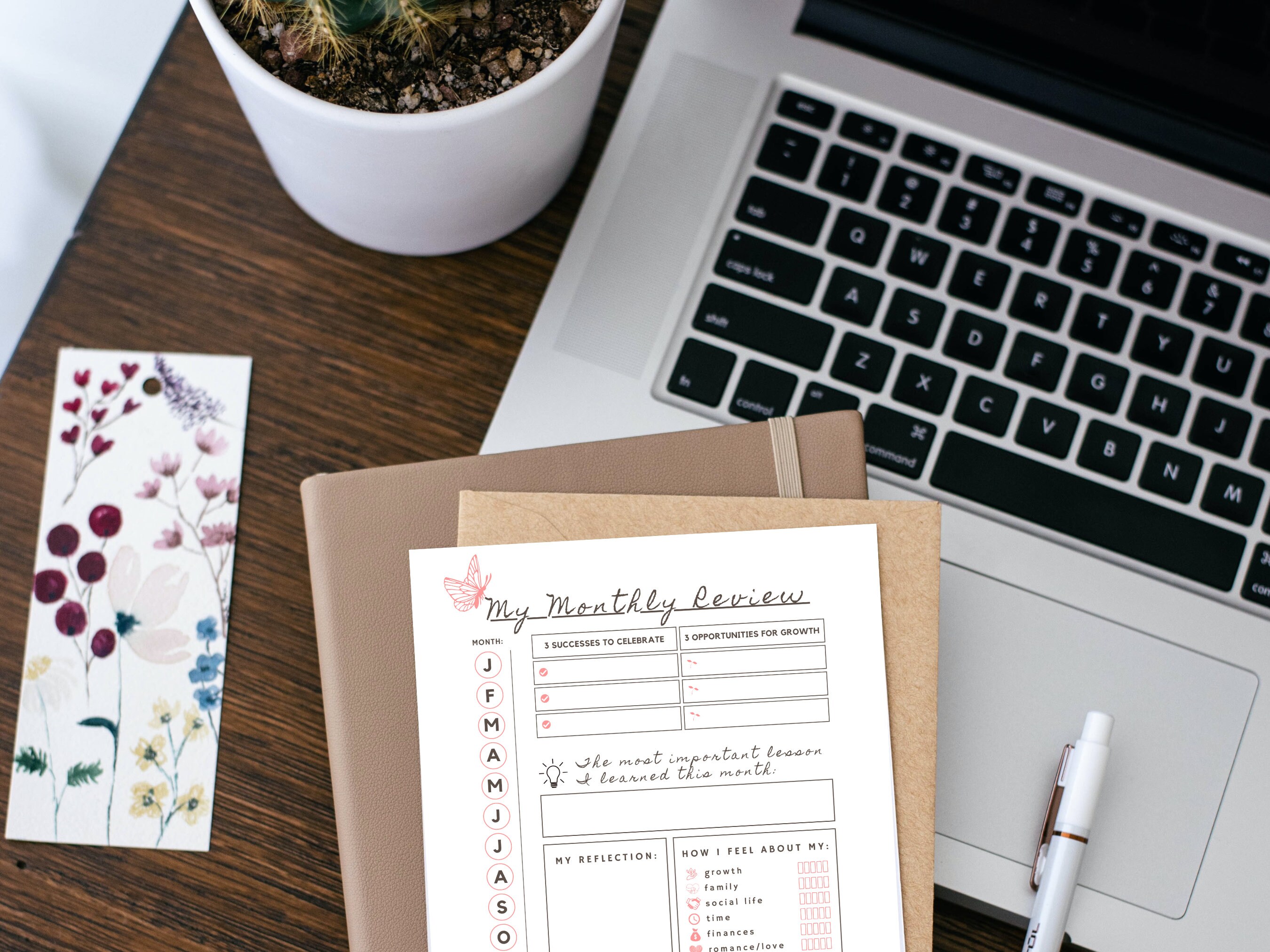 Monthly Review Printable, Monthly Reflection, Monthly Check In, Monthly ...
