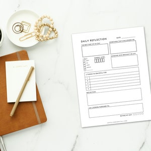 Daily Review Printable, Daily Reflection Planner, Daily Check In, Daily ...