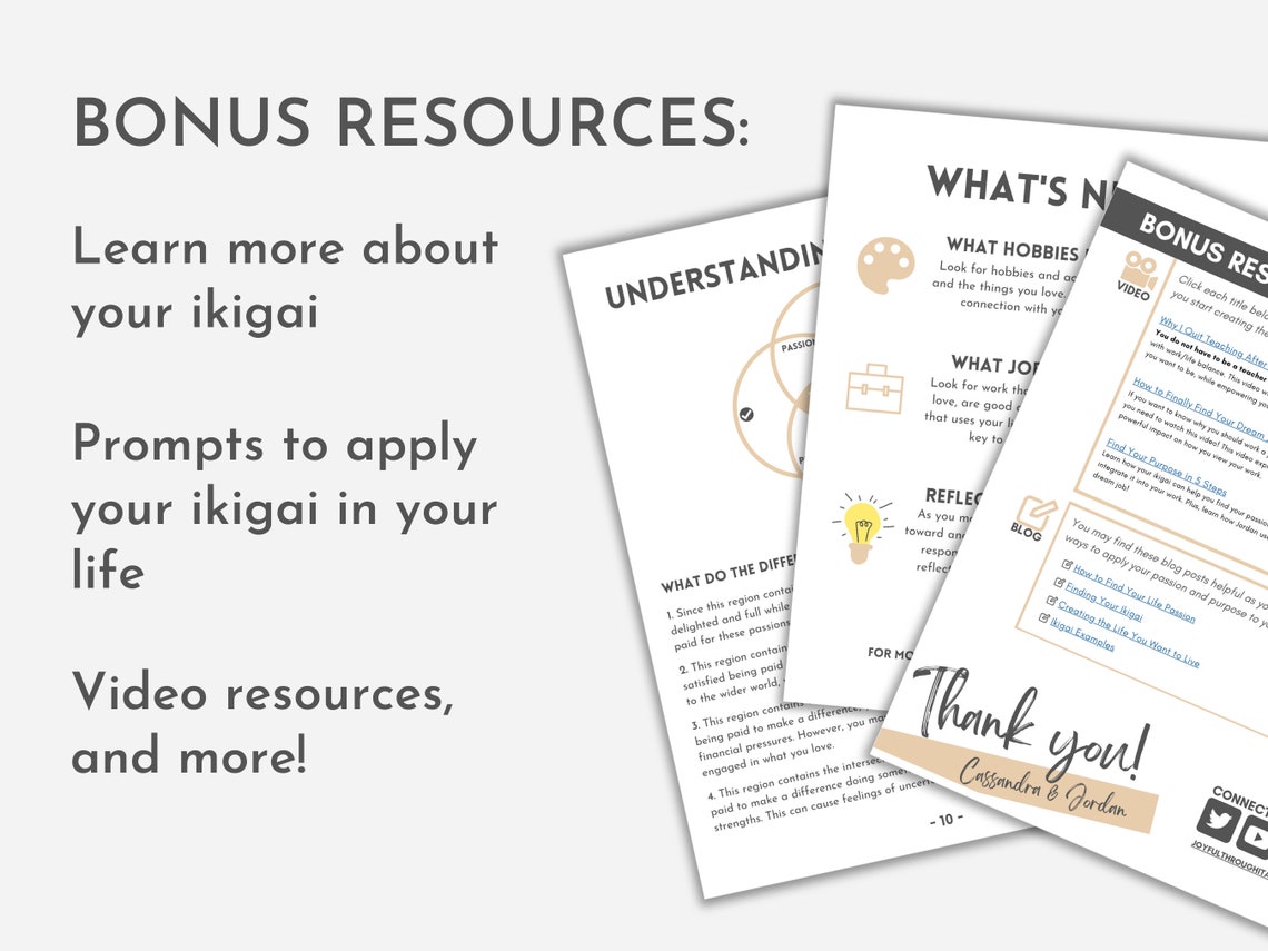 Find Your Ikigai Printable Worksheet, Ikigai Planner, Ikigai Worksheet ...