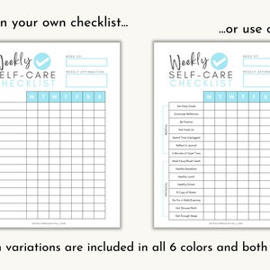 Daily Self Care Checklist Printable, Self Care Habit Tracker, Self Care Tracker, Daily Routine ...