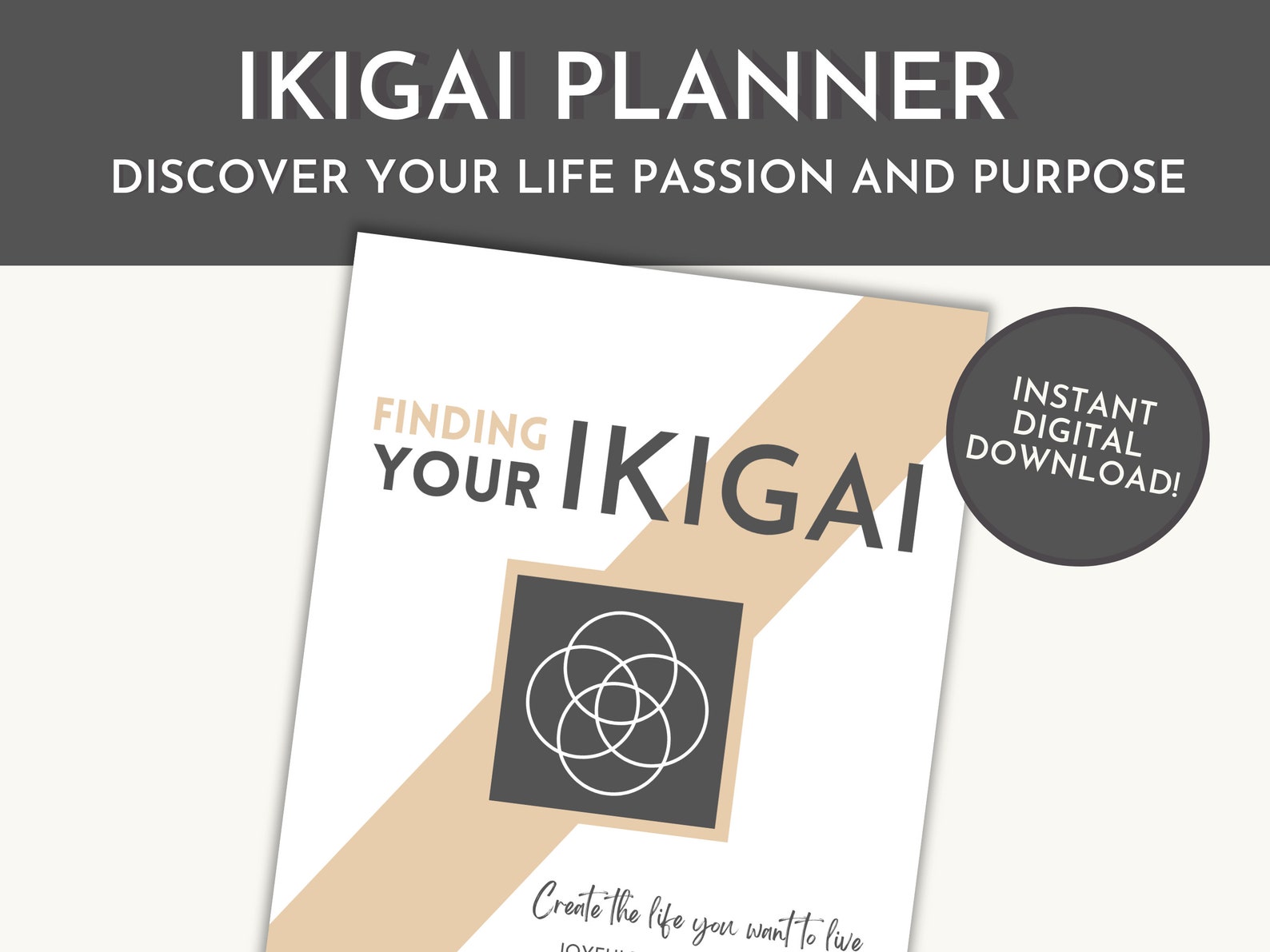 Find Your Ikigai Printable Worksheet, Ikigai Planner, Ikigai Worksheet ...