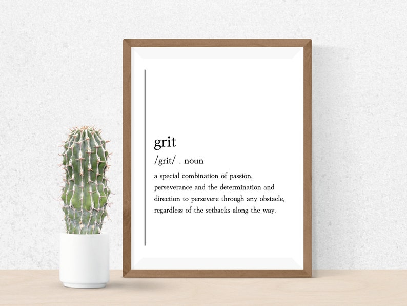 Grit Definition Print Bundle, Grit Poster Bundle, Grit Quote, Grit ...