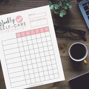 Daily Self Care Checklist Printable, Self Care Habit Tracker, Self Care ...