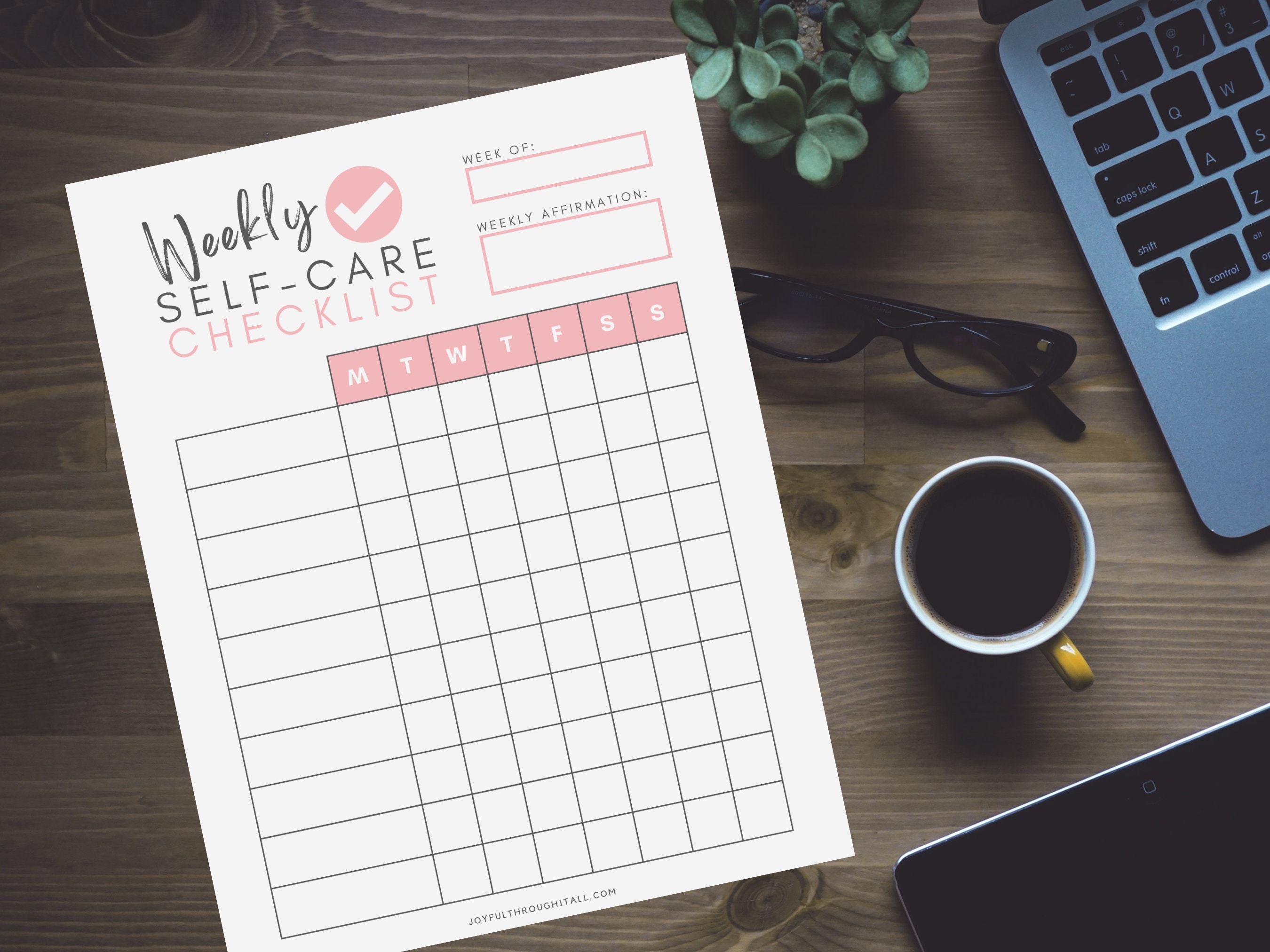 Daily Self Care Checklist Printable Self Care Habit Tracker - Etsy
