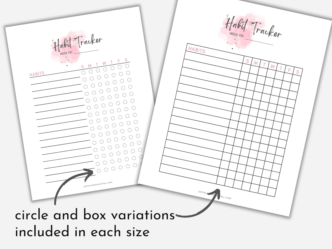 Weekly Habit Tracker Printable, Habit Tracker Template, Routine Tracker ...