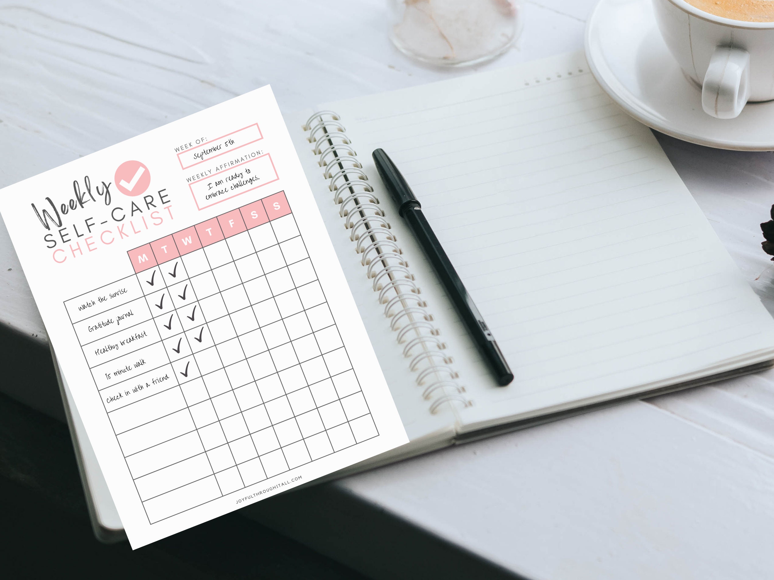 Daily Self Care Checklist Printable Self Care Habit Tracker Etsy