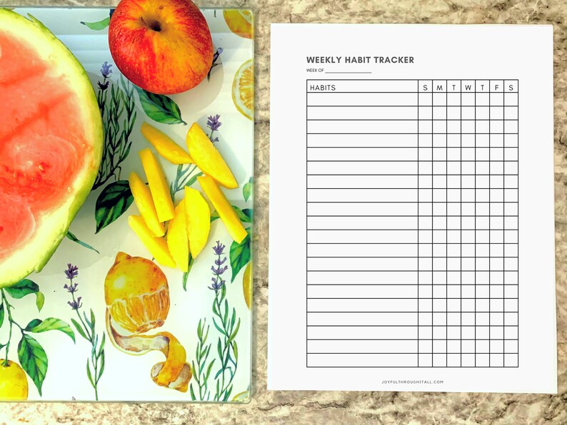 Weekly Habit Tracker Printable, Printable Habit Tracker Template ...