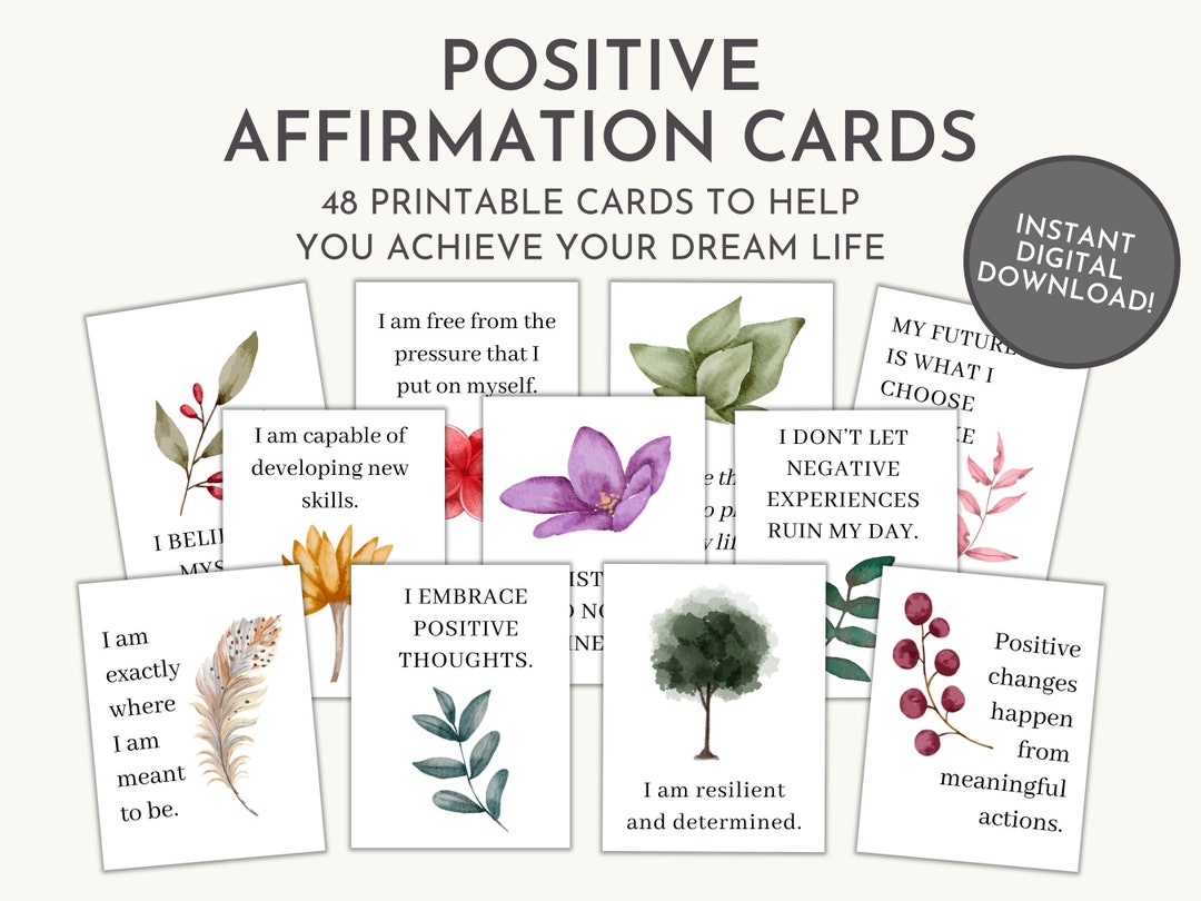 Positive Affirmation Cards, Motivational Cards, Printable Affirmations ...