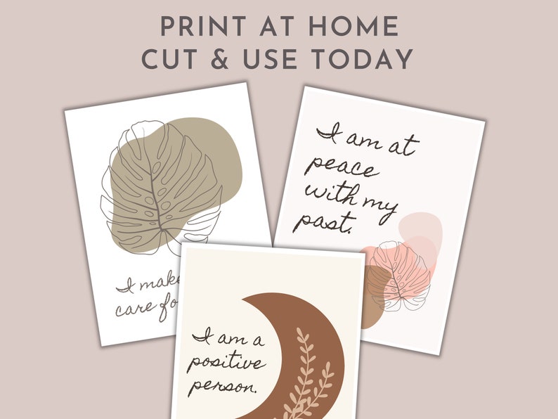 Boho Affirmation Cards, BOHO Motivational Cards, Printable Affirmations ...