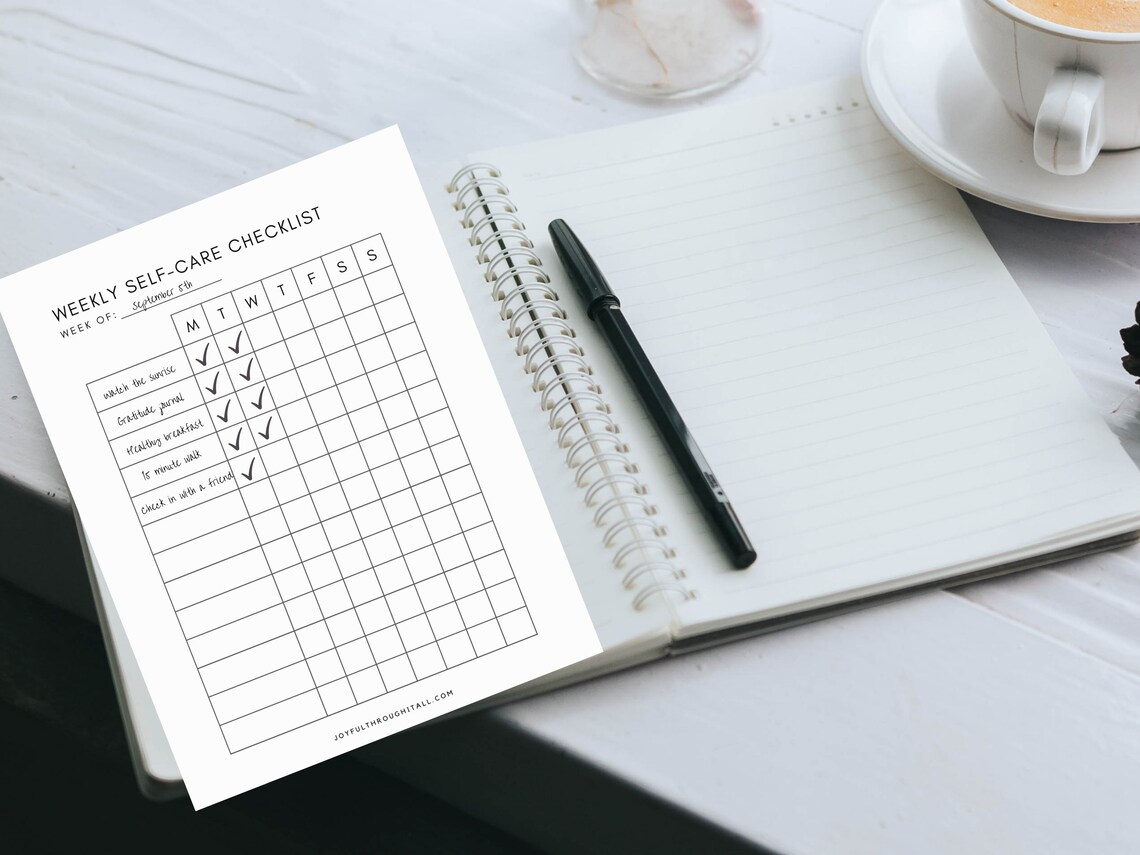 Daily Self Care Checklist Printable, Self Care Habit Tracker, Self Care ...