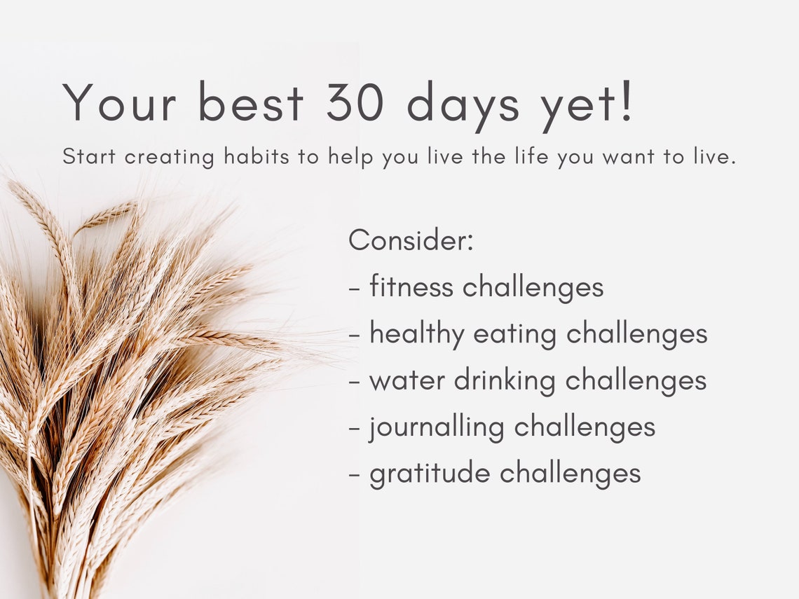 30 Day Challenge, Goal Setting, Progress Tracker, 30 Day Challenge ...