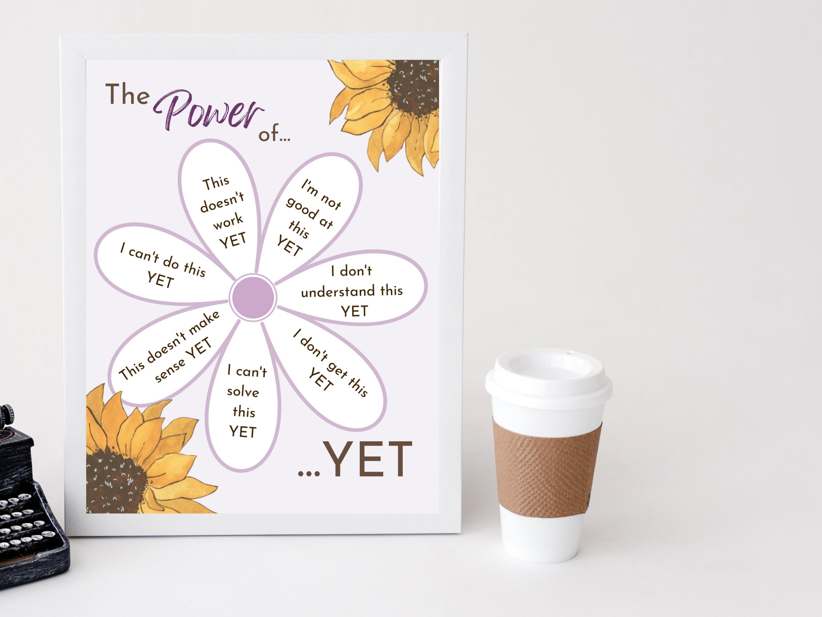 The Power of yet Poster Printable, Growth Mindset Classroom Poster ...