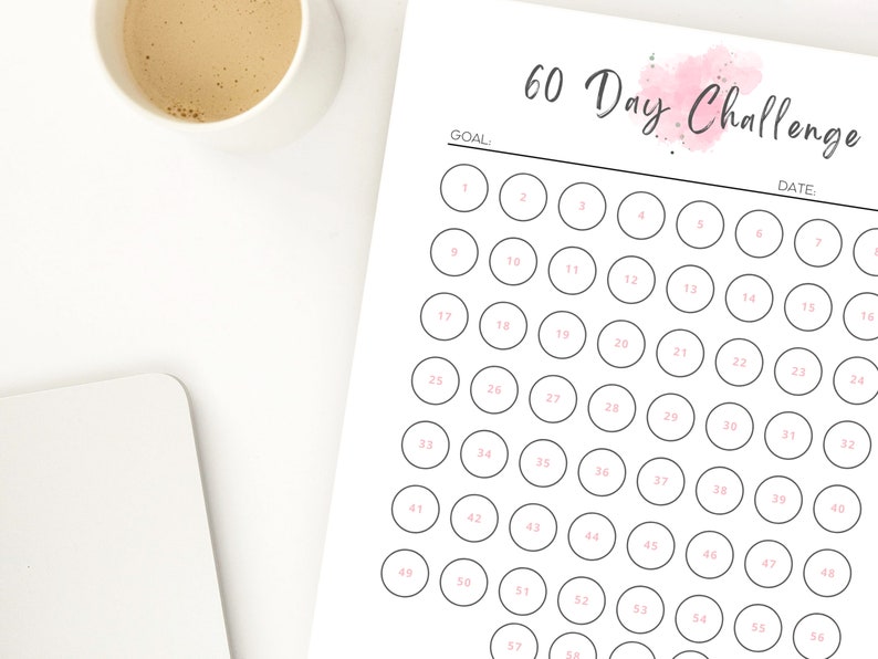 60 Day Challenge, Goal Setting, Progress Tracker, 60 Day Challenge ...