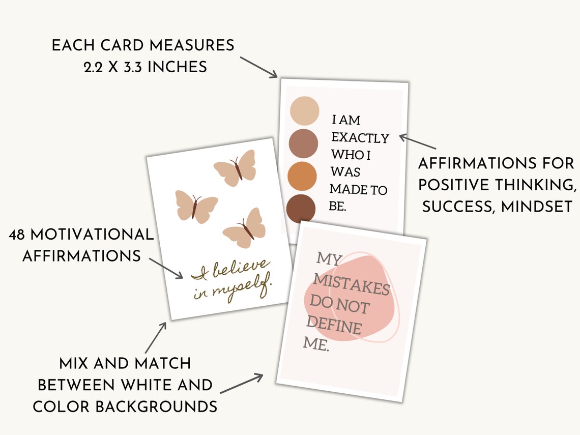 Boho Affirmation Cards, BOHO Motivational Cards, Printable Affirmations, Manifestation Cards ...