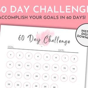 60 Day Challenge, Goal Setting, Progress Tracker, 60 Day Challenge ...