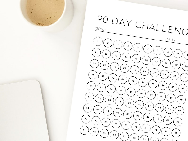 90 Day Challenge, Goal Setting, Progress Tracker, 90 Day Challenge ...