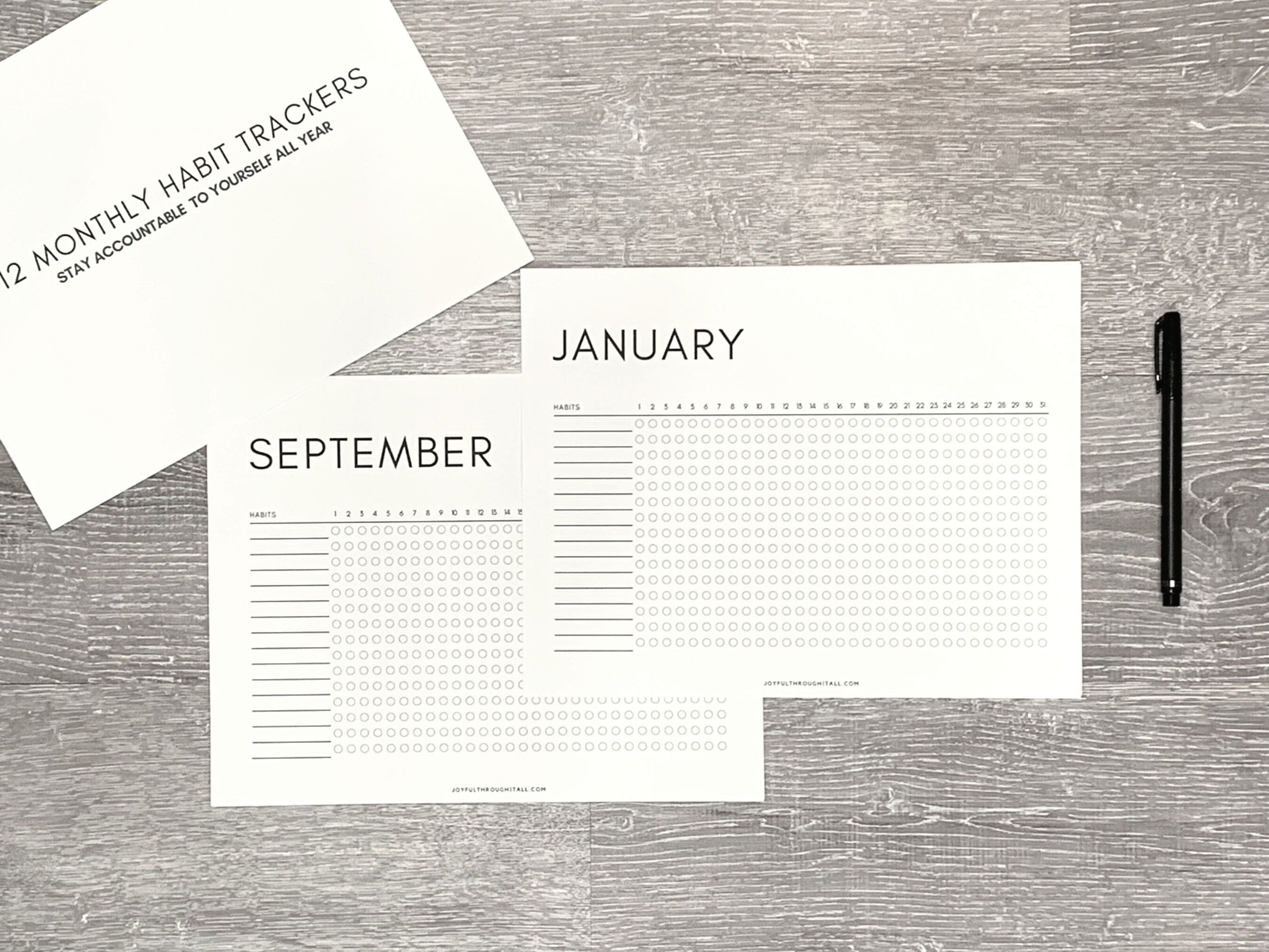 Minimalist Yearly Habit Tracker Printable, Habit Tracker Template ...
