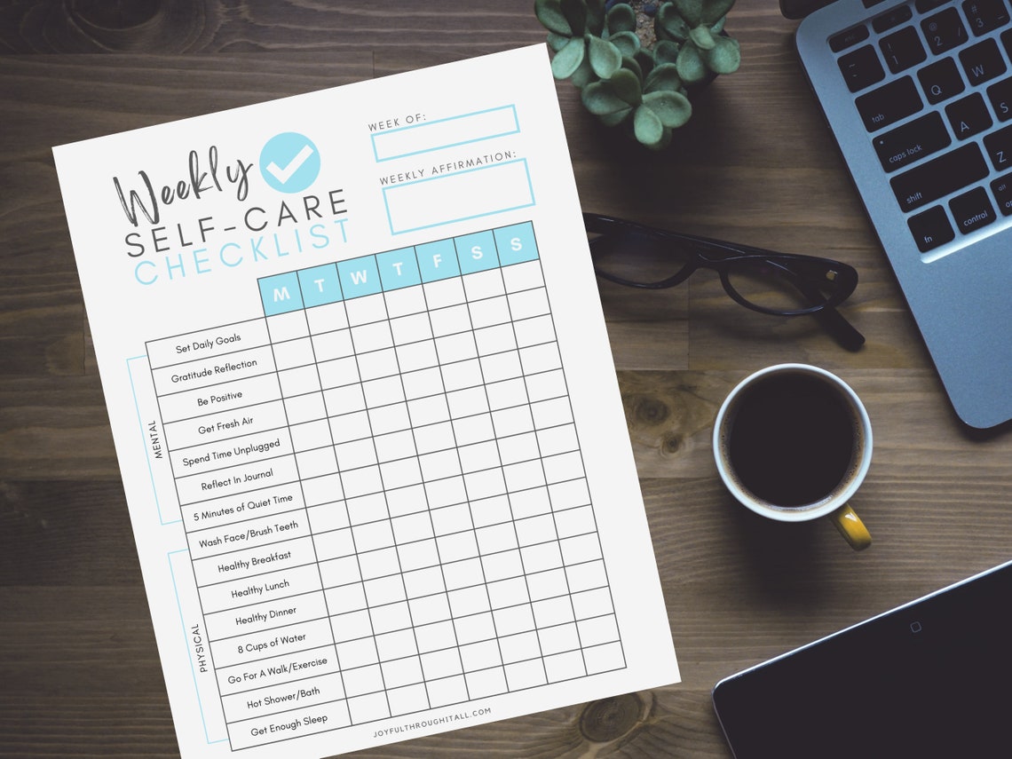 Daily Self Care Checklist Printable Self Care Habit Tracker - Etsy