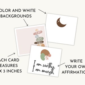84 Printable Blank Affirmation Cards, BOHO Affirmation Cards, Blank ...