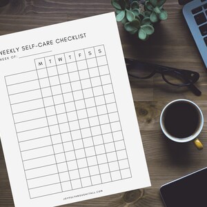 Daily Self Care Checklist Printable, Self Care Habit Tracker, Self Care ...