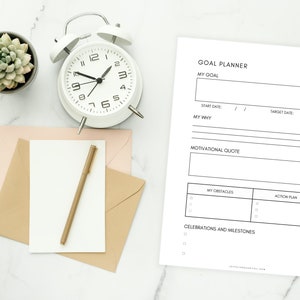 Goal Planner Printable, Goal Setting Worksheet, Action Planner, Goal ...