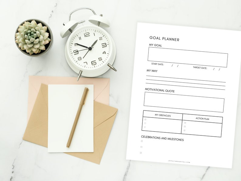 Goal Planner Printable, Goal Setting Worksheet, Action Planner, Goal ...