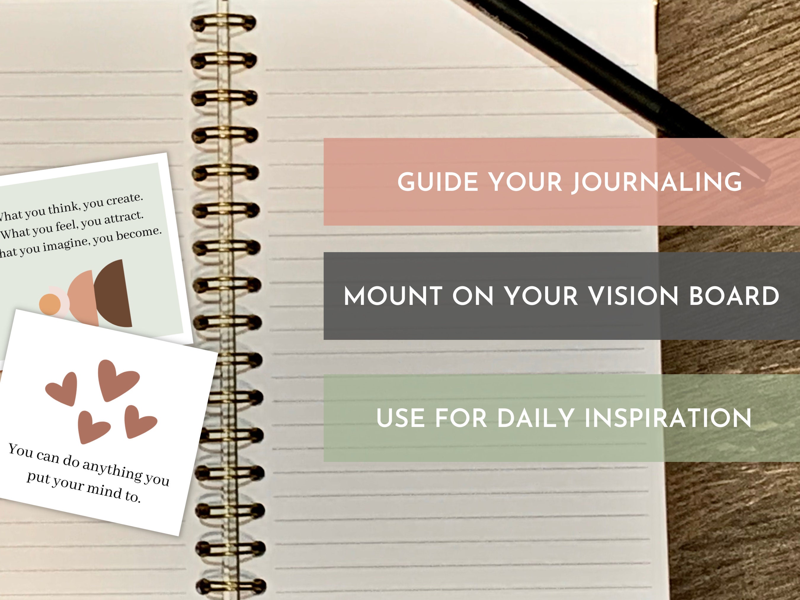 BOHO Inspirational Quote Cards, BOHO Mindfulness Cards, Inspirational ...