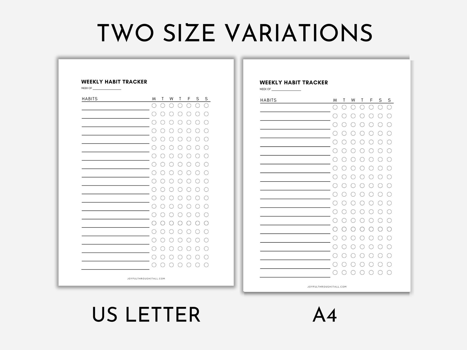 Weekly Habit Tracker Printable, Printable Habit Tracker Template ...
