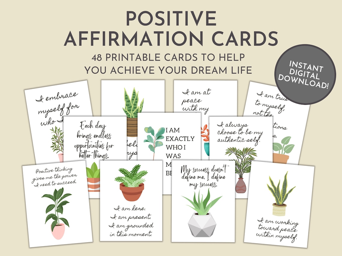 Positive Affirmation Cards, Motivational Cards, Printable Affirmations ...