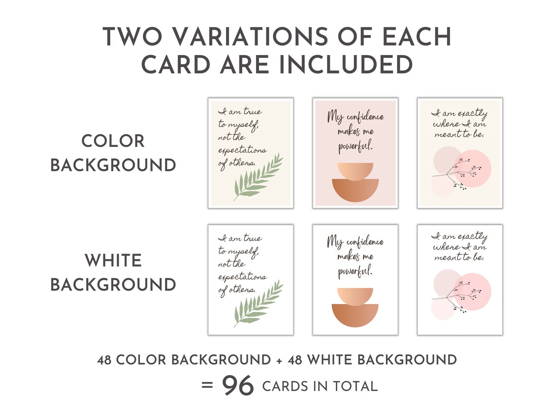 Self Love Positive Affirmation Cards, Boho Affirmation Cards, BOHO ...