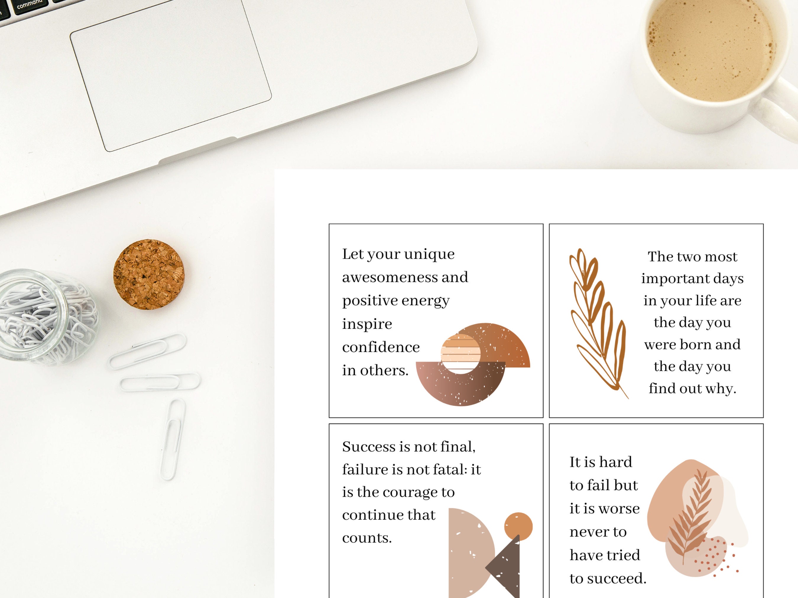 BOHO Inspirational Quote Cards, BOHO Mindfulness Cards, Inspirational ...