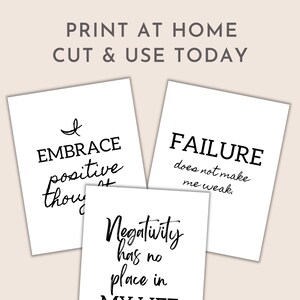 Minimalist Positive Affirmation Cards, Motivational Cards, Printable ...