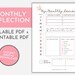Monthly Review Printable, Monthly Reflection, Monthly Check In, Monthly ...