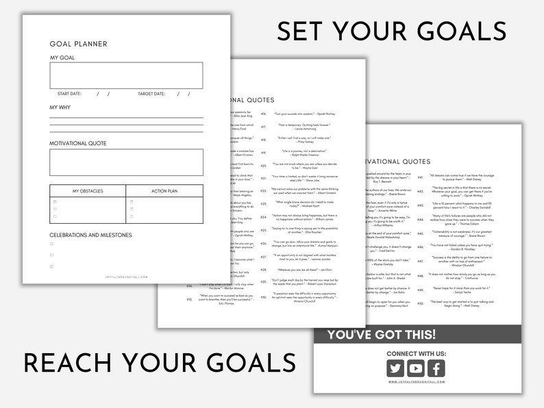 Goal Planner Printable Goal Setting Worksheet Action Planner Goal