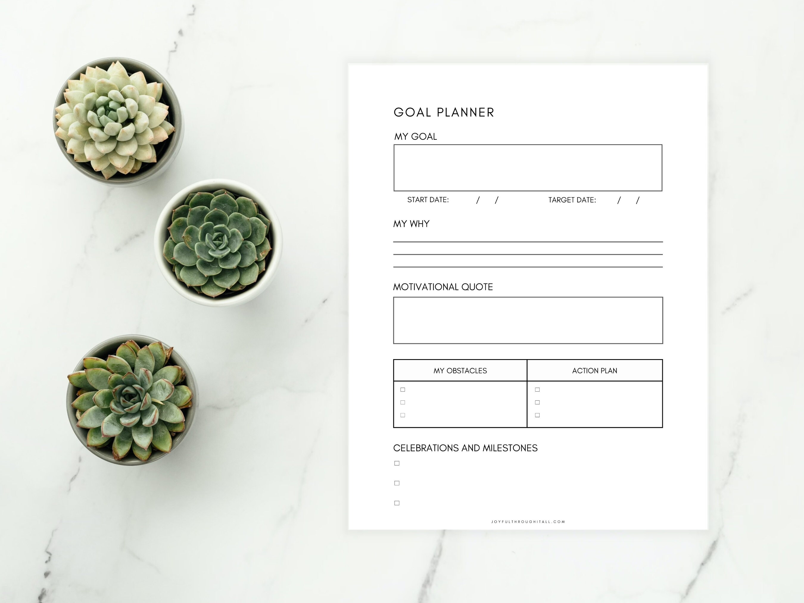Goal Planner Printable, Goal Setting Worksheet, Action Planner, Goal ...