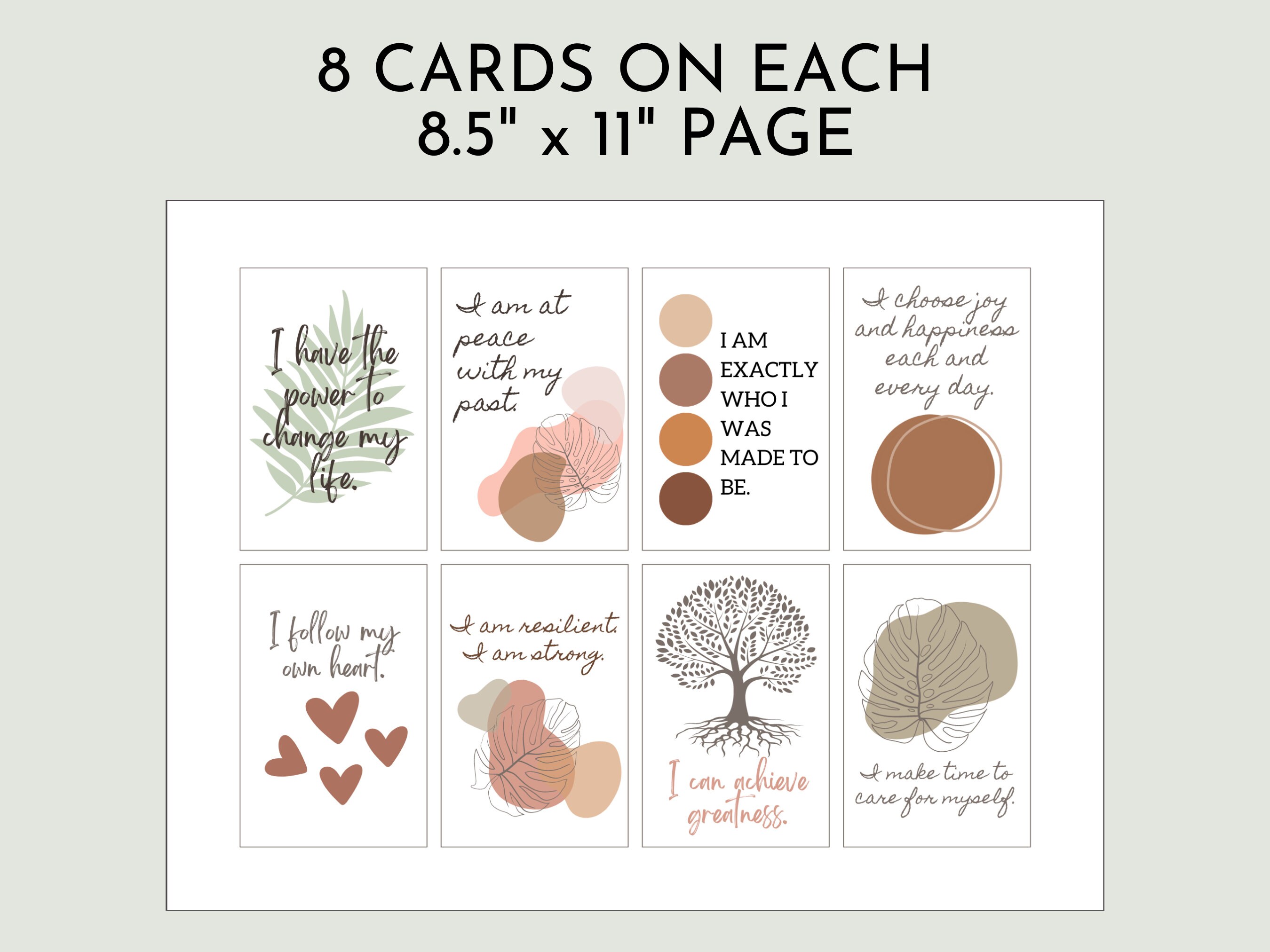 Boho Affirmation Cards, BOHO Motivational Cards, Printable Affirmations, Manifestation Cards ...
