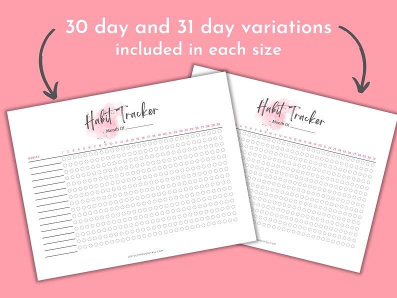 Monthly Habit Tracker Printable, Habit Tracker Template, Daily Habit ...