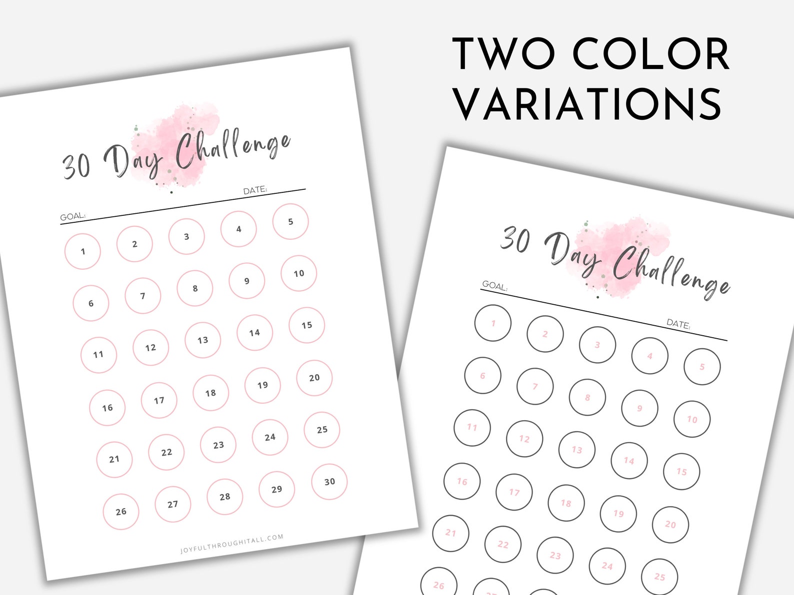 30 Day Challenge, Goal Setting, Progress Tracker, 30 Day Challenge ...