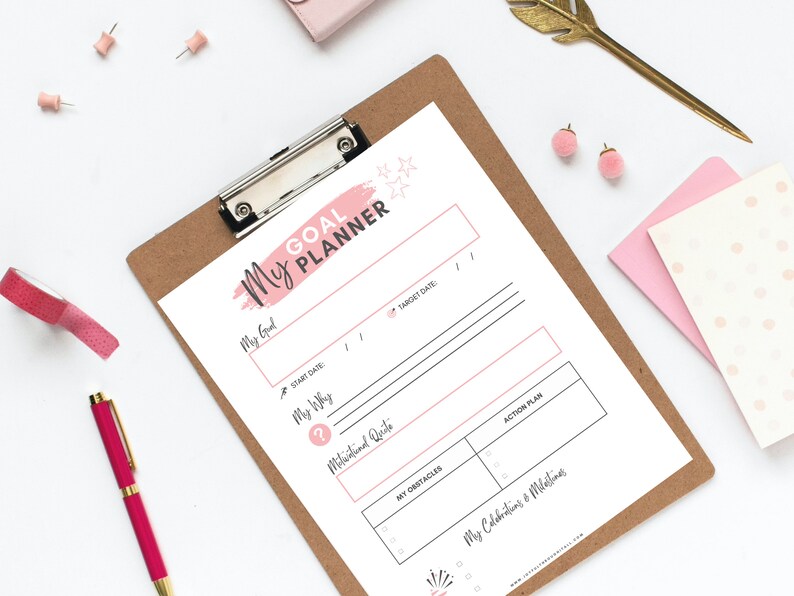 Goal Planner Printable, Goal Setting Worksheet, Action Planner, Goal ...