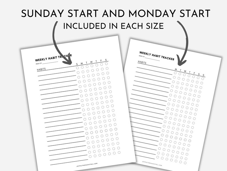 Weekly Habit Tracker Printable, Printable Habit Tracker Template ...