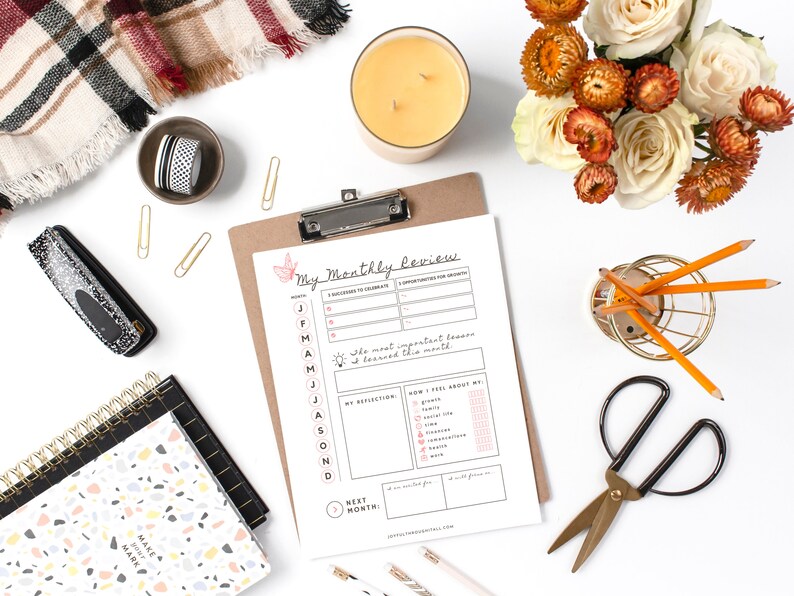 Monthly Review Printable, Monthly Reflection, Monthly Check In, Monthly ...
