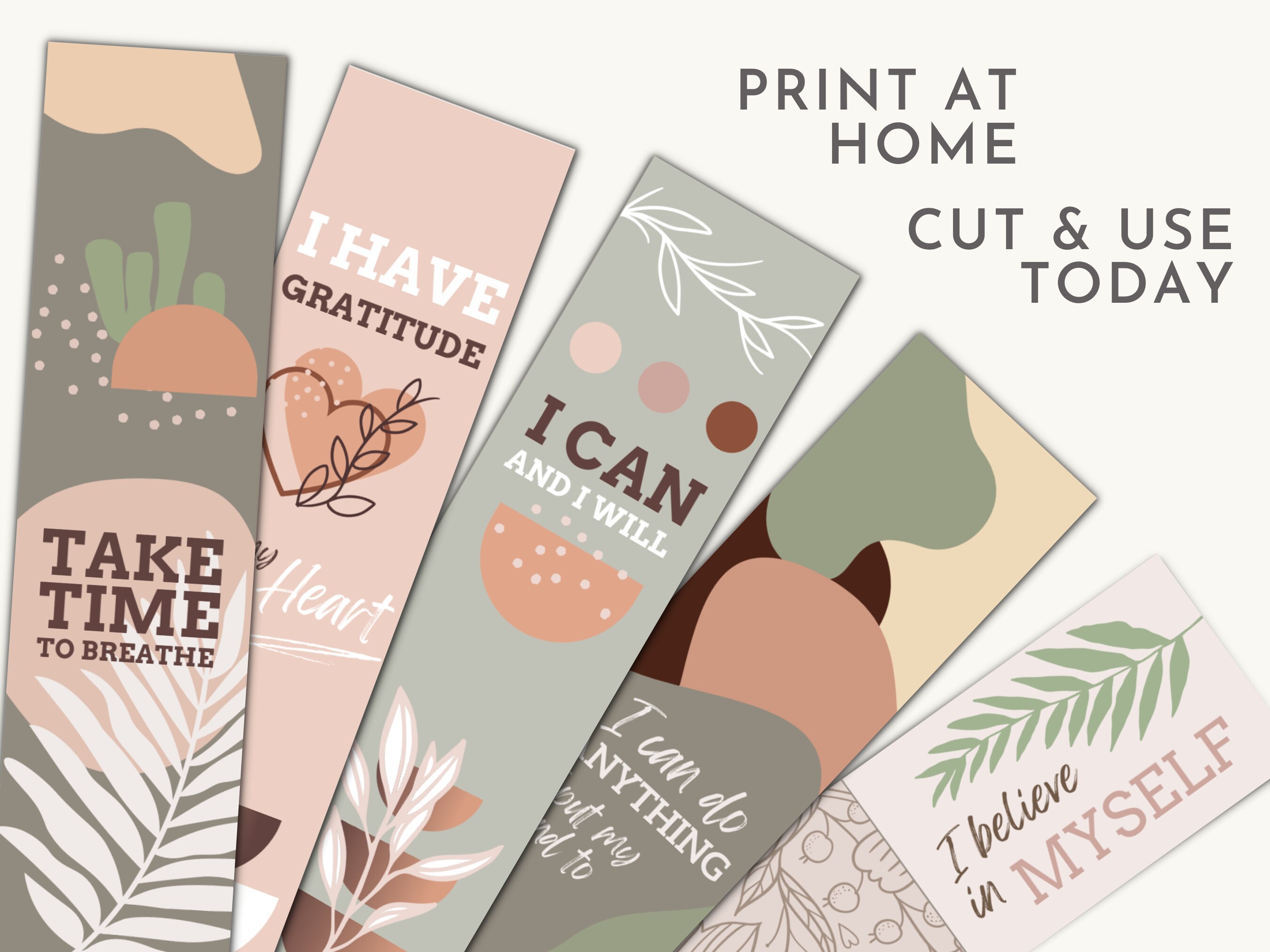 Boho Printable Bookmarks, Digital Bookmarks, Bookmarks for Adults, Book ...