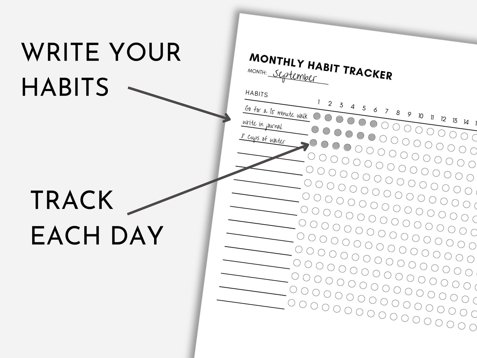 Monthly Habit Tracker Printable Landscape Habit Tracker - Etsy Canada