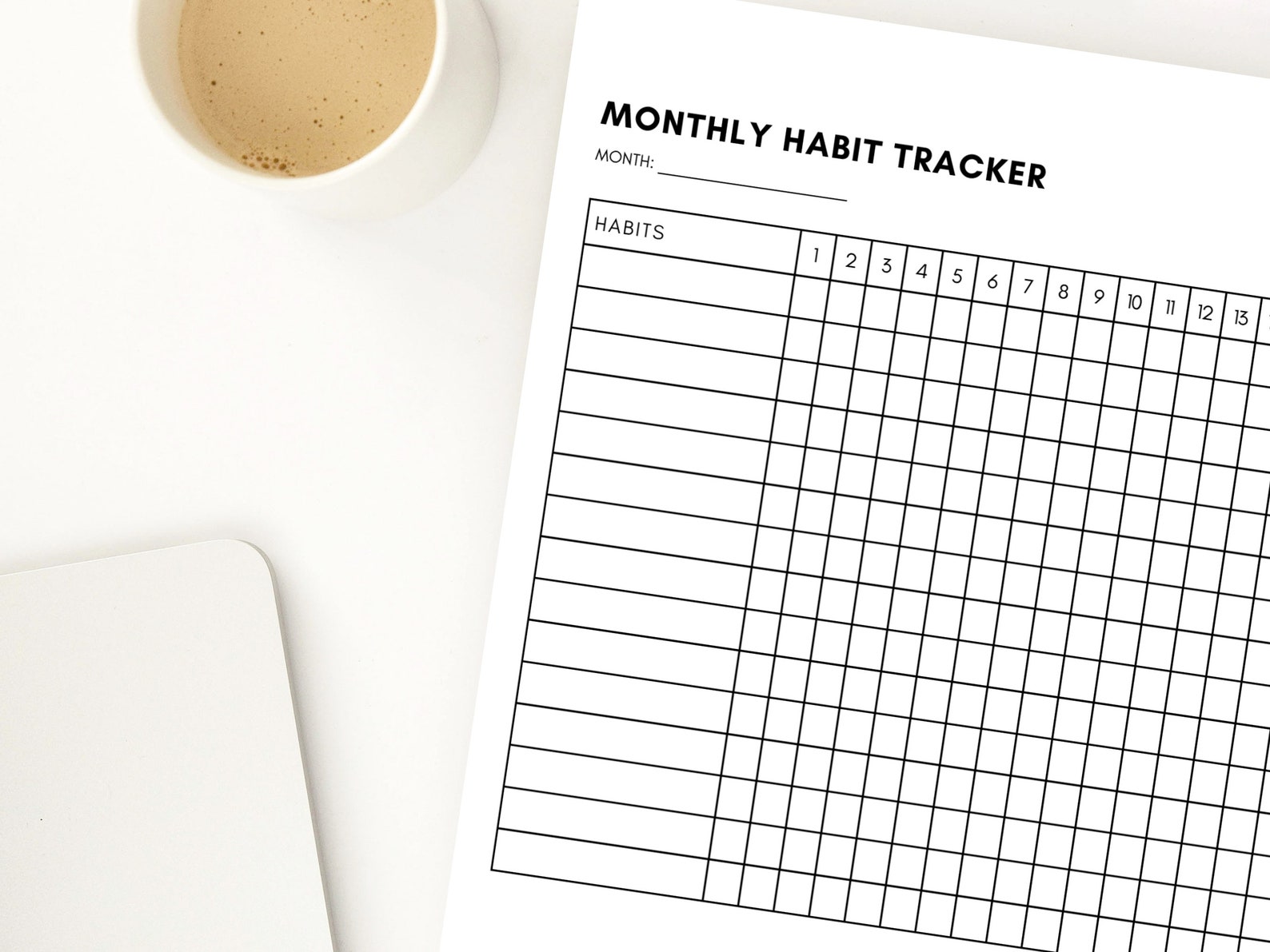 Monthly Habit Tracker Printable Landscape Habit Tracker - Etsy Canada