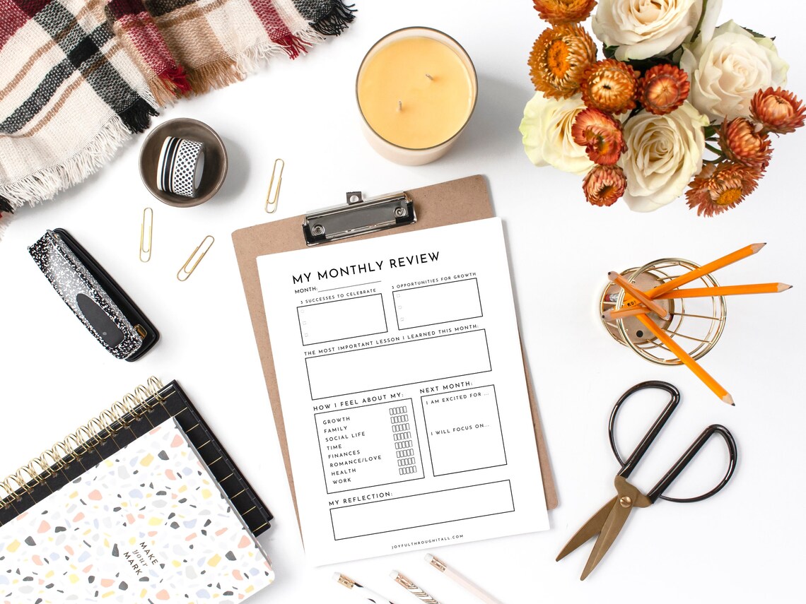 Monthly Review Printable Monthly Reflection Monthly Check - Etsy