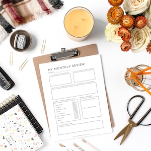 Monthly Review Printable, Monthly Reflection, Monthly Check In, Monthly ...