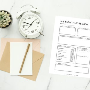 Monthly Review Printable, Monthly Reflection, Monthly Check In, Monthly ...