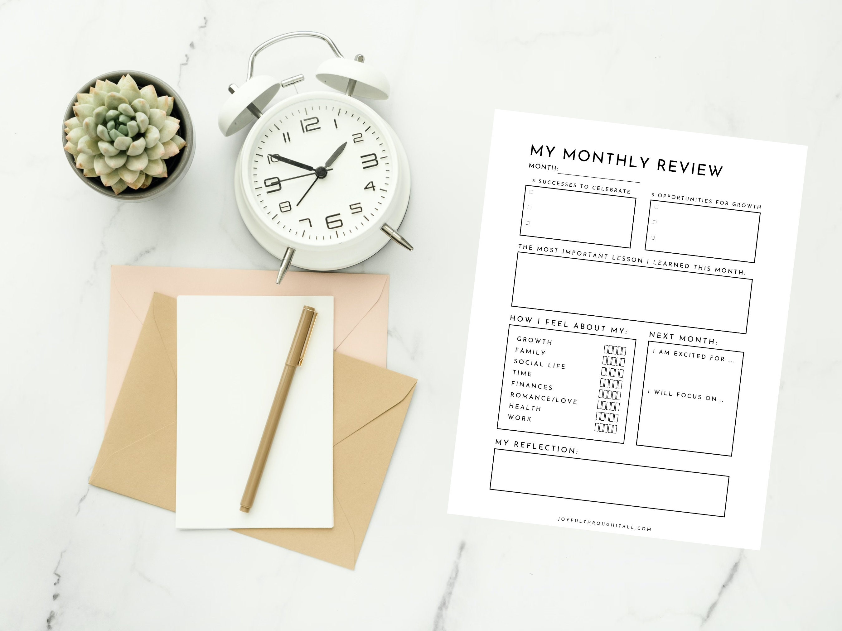 Monthly Review Printable, Monthly Reflection, Monthly Check In, Monthly ...
