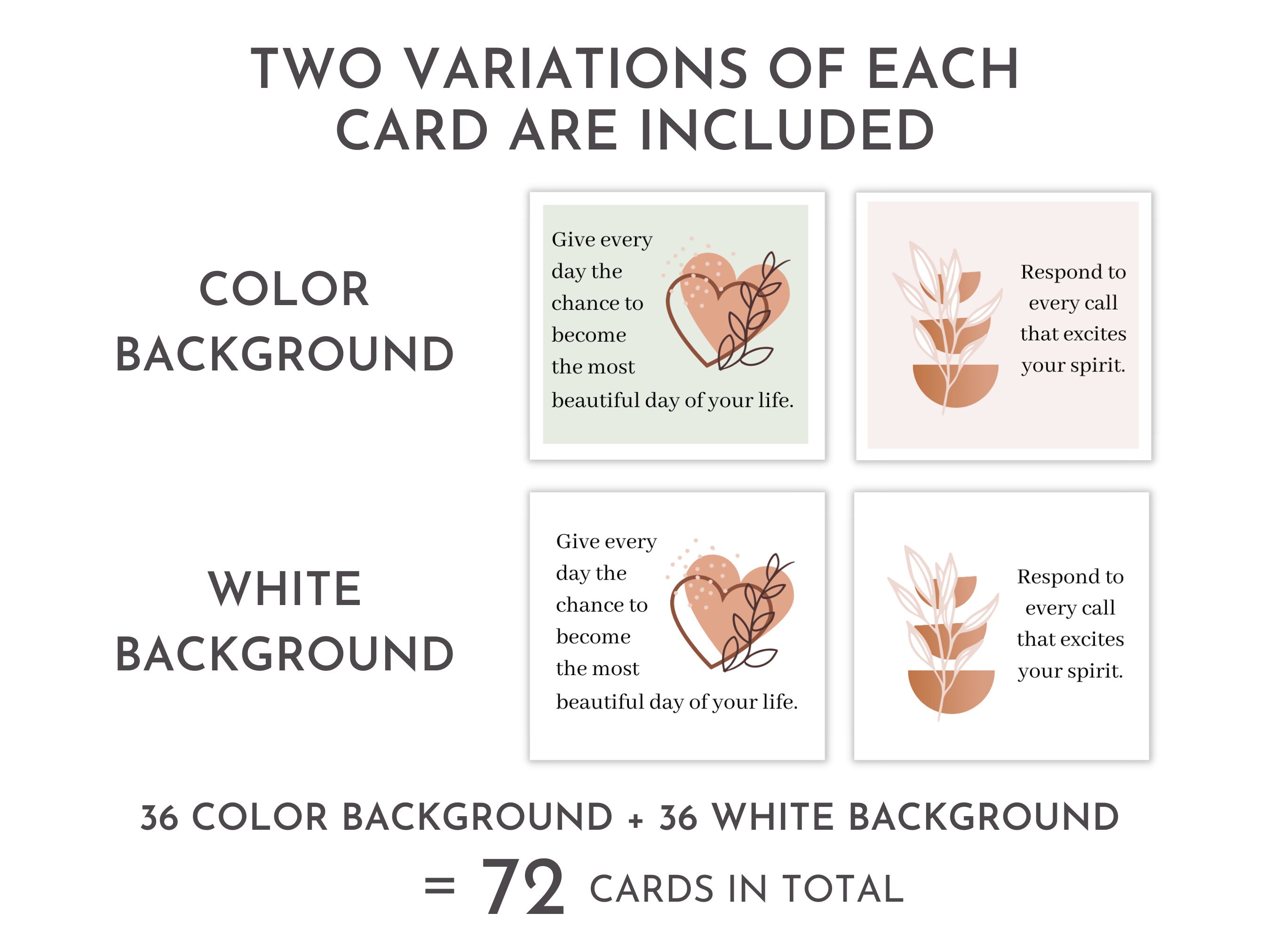 BOHO Inspirational Quote Cards, BOHO Mindfulness Cards, Inspirational ...